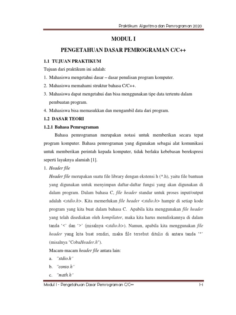 Laporan Modul 1 - Aprilia Permatasari - F1D0190009 - KLP 2 PDF | PDF