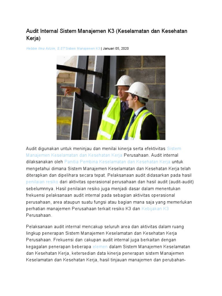 Audit K3 Sistem Manajemen | PDF