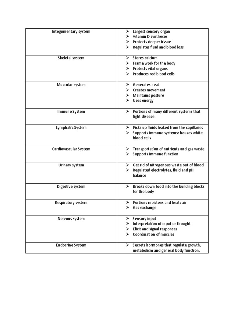 12 Body Systems | PDF | Human Body | Animal Anatomy