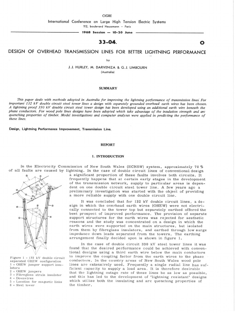 33-04 - 1968 Design of OHTL For Better Lightning Performance | PDF