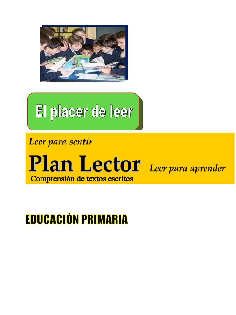 Modelo de Plan Lector | PDF | Educación primaria | Aprendizaje