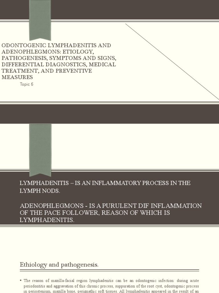 Odontogenic Lymphadenitis and Adenophlegmons | PDF | Lymphatic System ...