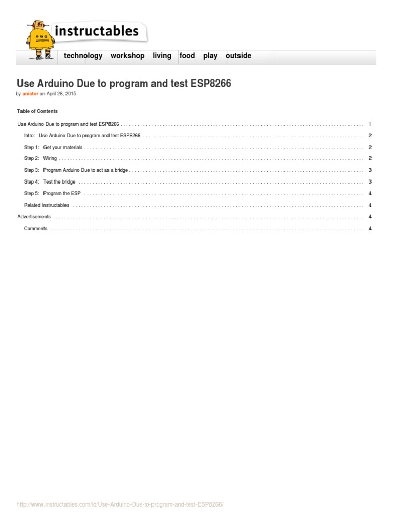 Use Arduino Due To Program And Test Esp8266 Pdf Arduino Wi Fi 