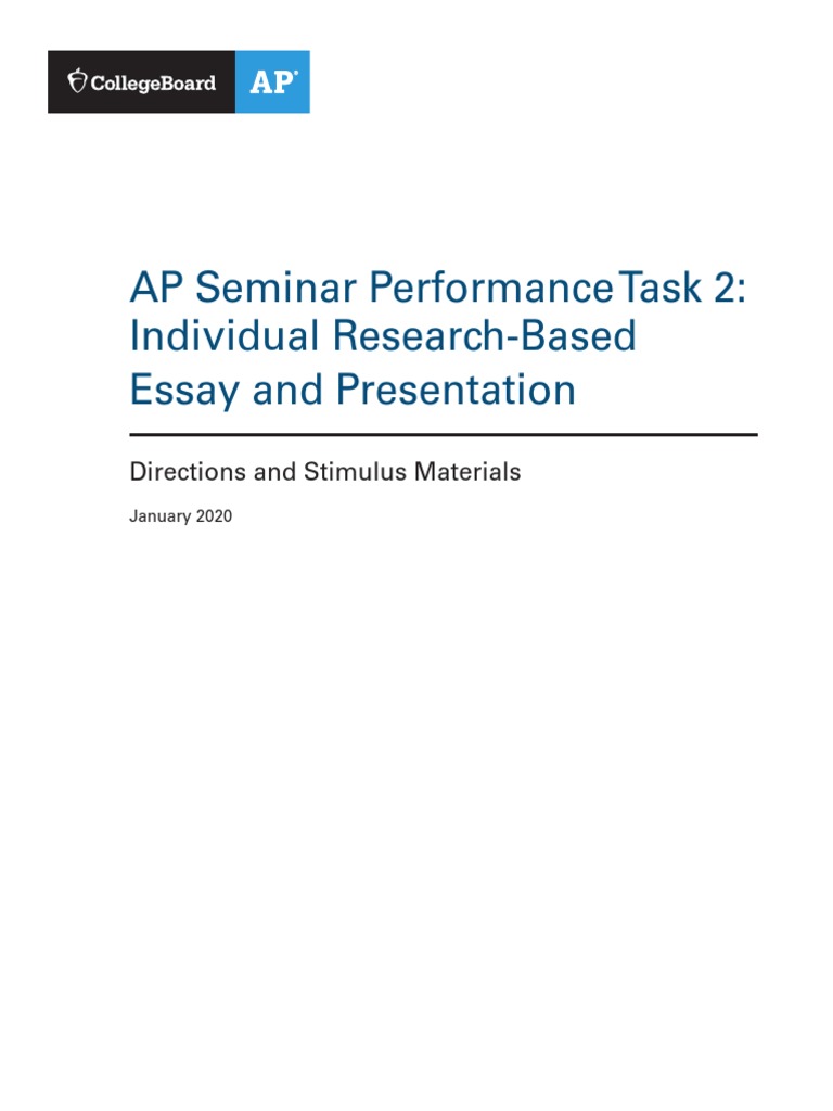 AP Seminar - PT2 - Directions Stimulus Packet 201920 PDF | PDF ...