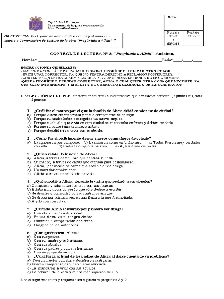 Preguntale A Alicia | PDF