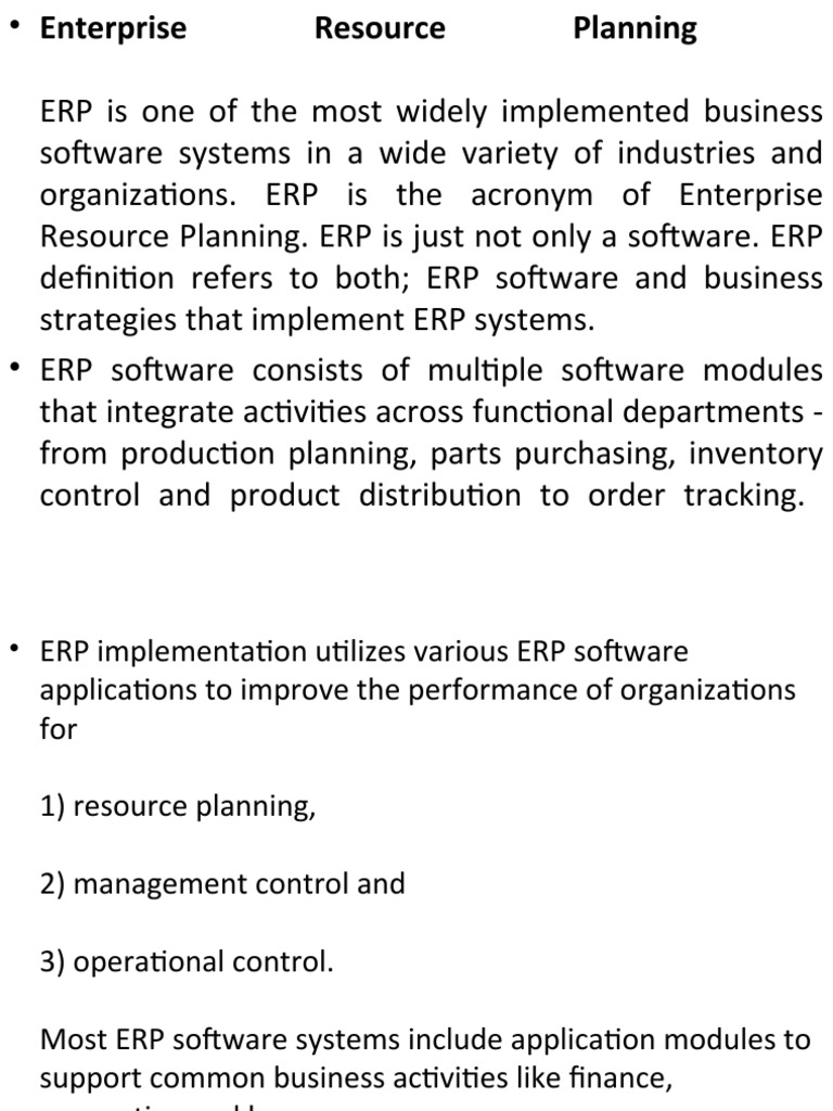 ERP | PDF | Enterprise Resource Planning | Supply Chain Management