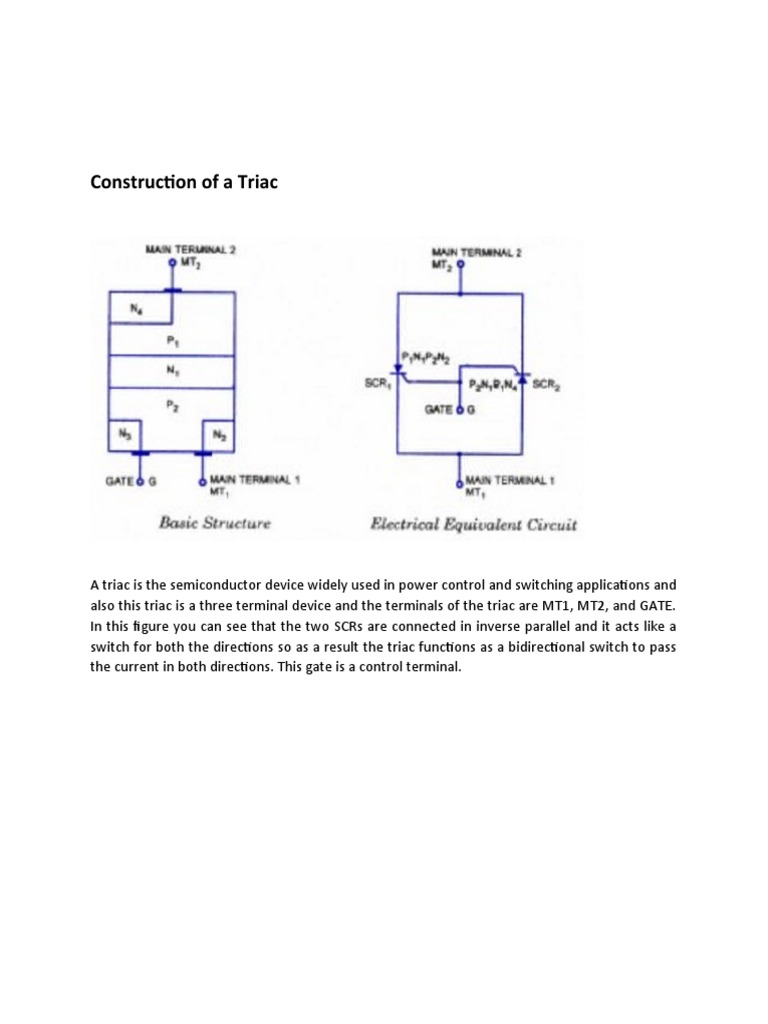 Construction of A Triac | PDF | P–N Junction | Semiconductor Devices