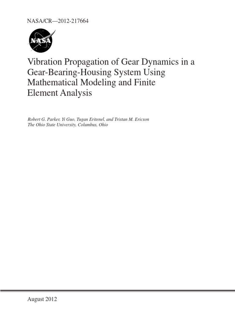 Vibration Propagation of Gear Dynamics in A PDF | PDF | Bearing ...