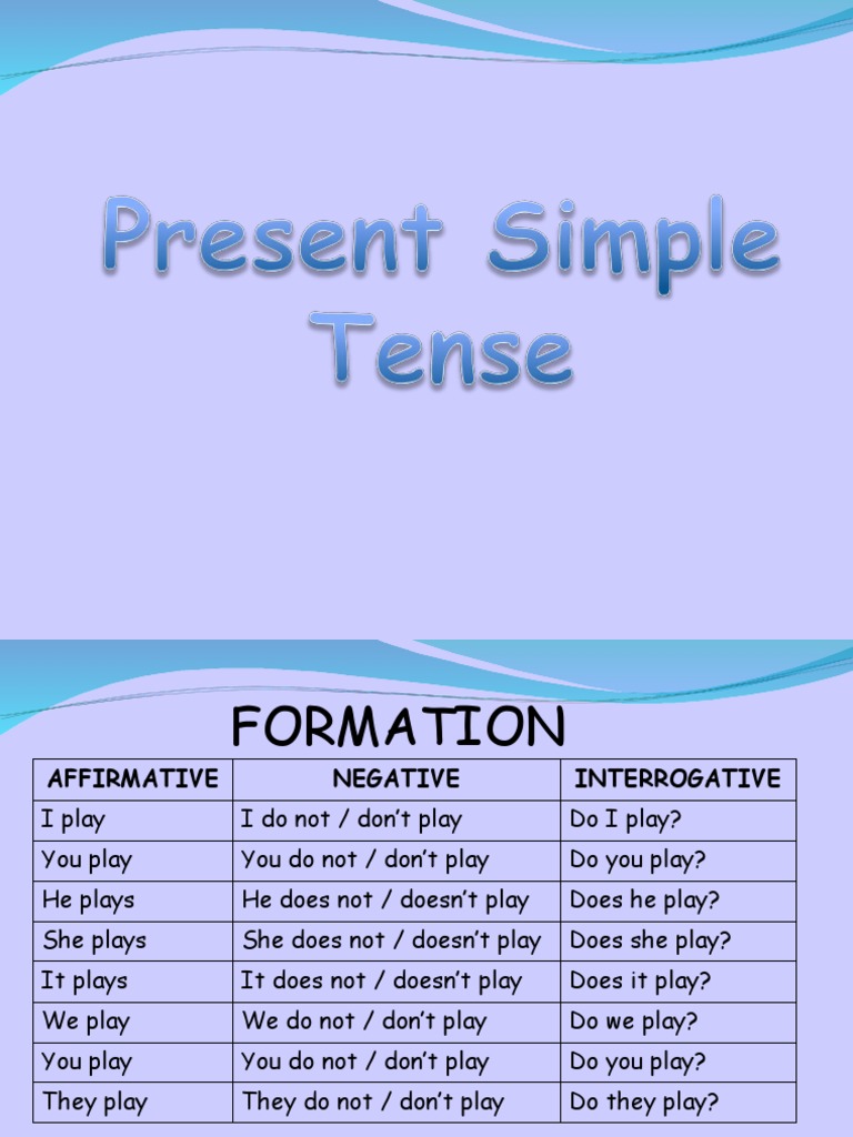 1 Present Simple Tense | PDF | Verb | Syntax