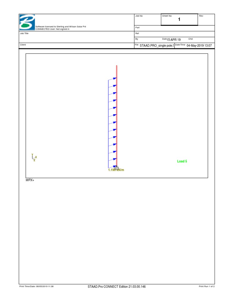 STAAD - PRO - Single Pole | PDF | Software | Computing