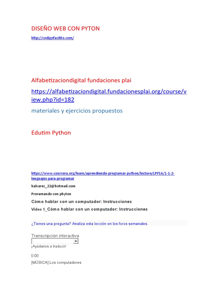 Programando Con Phyton | PDF | Lenguaje de programación | Python ...