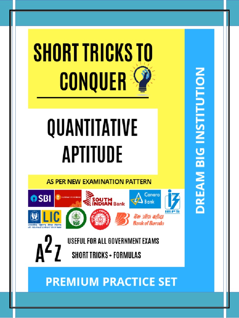 Short Trick To Conquer Quantitative Aptitude PDF | PDF | Quadratic Equation | Fraction (Mathematics)
