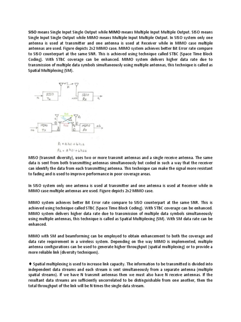 MIMO Over SISO - DAS | PDF | Mimo | Data Transmission