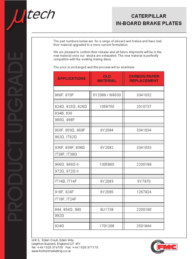 FMC Cat Wet Brake Upgrade PDF | PDF