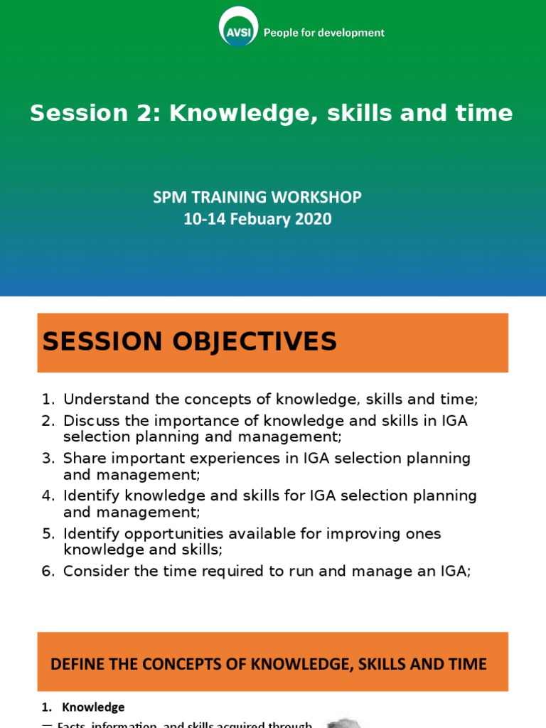 SPM Training - Session 2 Knowledge, Skills and Time Ignatius | PDF ...
