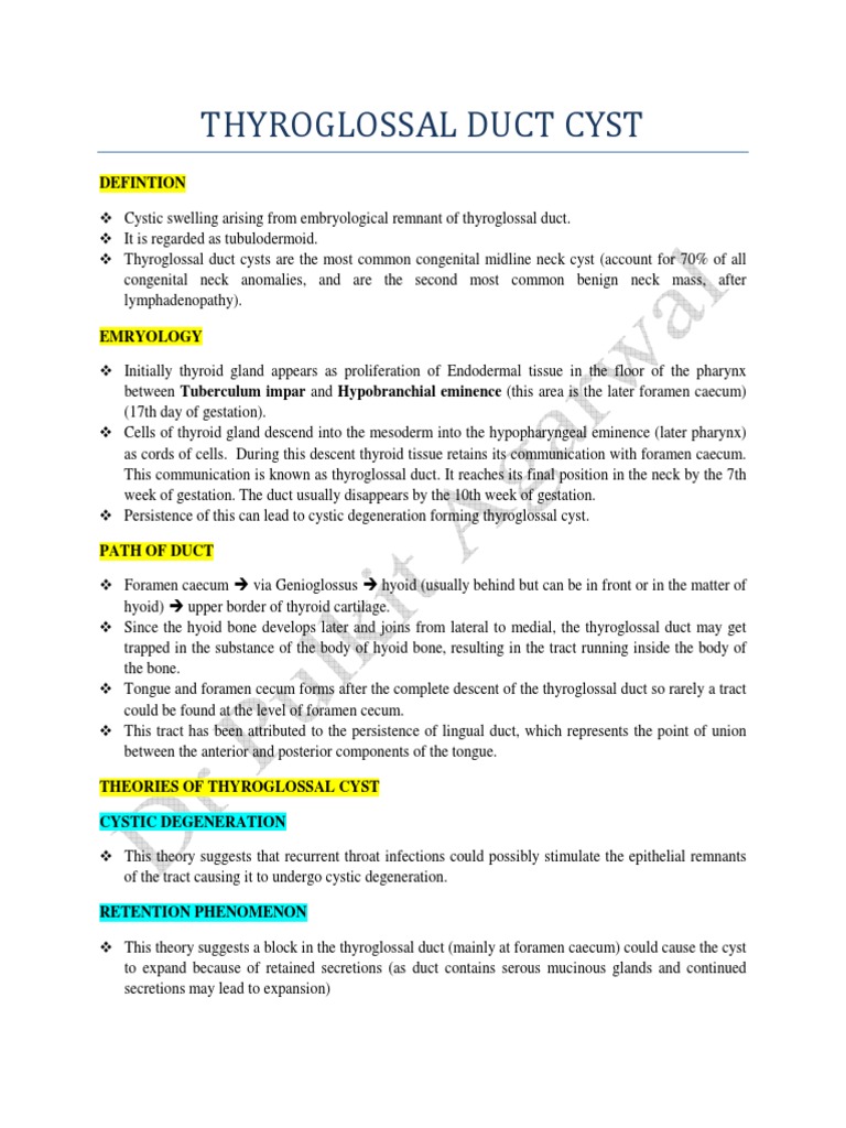 Thyroglossal Duct Cyst | PDF