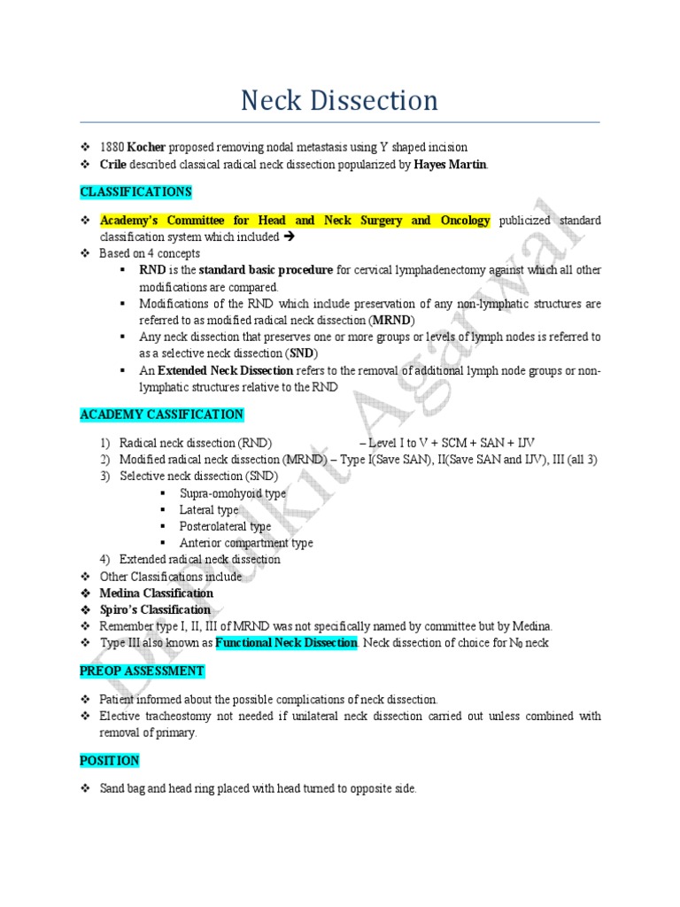 Neck Dissections | PDF