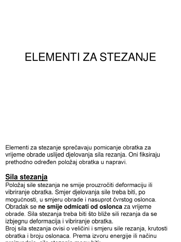 Elementi Za Stezanje PDF | PDF