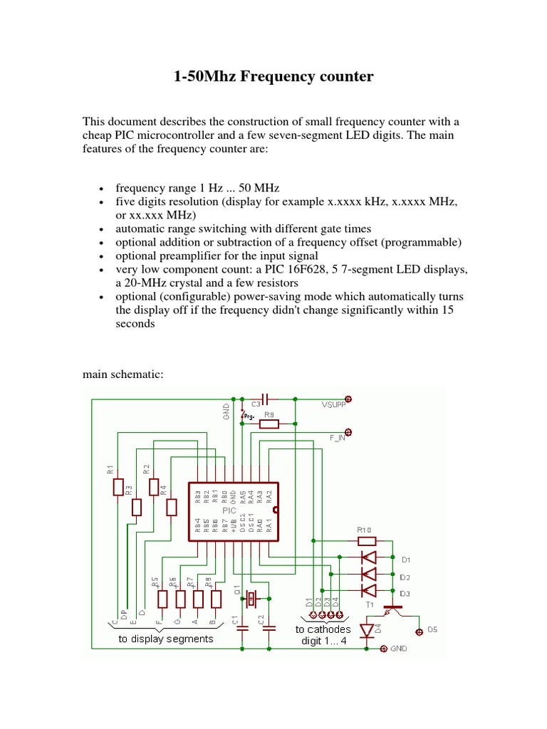 Kits 1Hz - 50MHz Crystal Oscillator Frequency Counter Meter | PDF ...