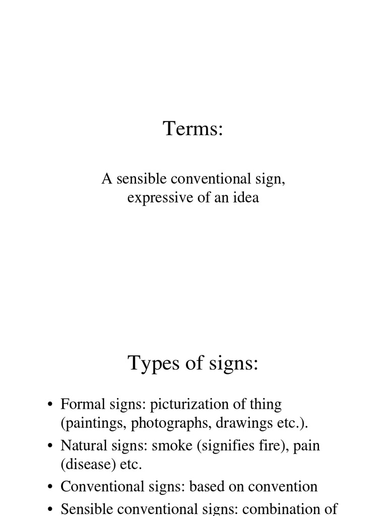 Terms:: A Sensible Conventional Sign, Expressive of An Idea | PDF ...