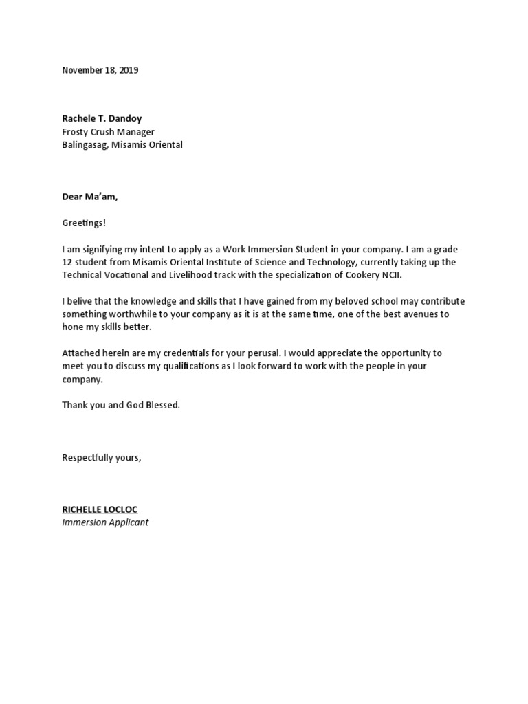 R.L Application Letter | PDF
