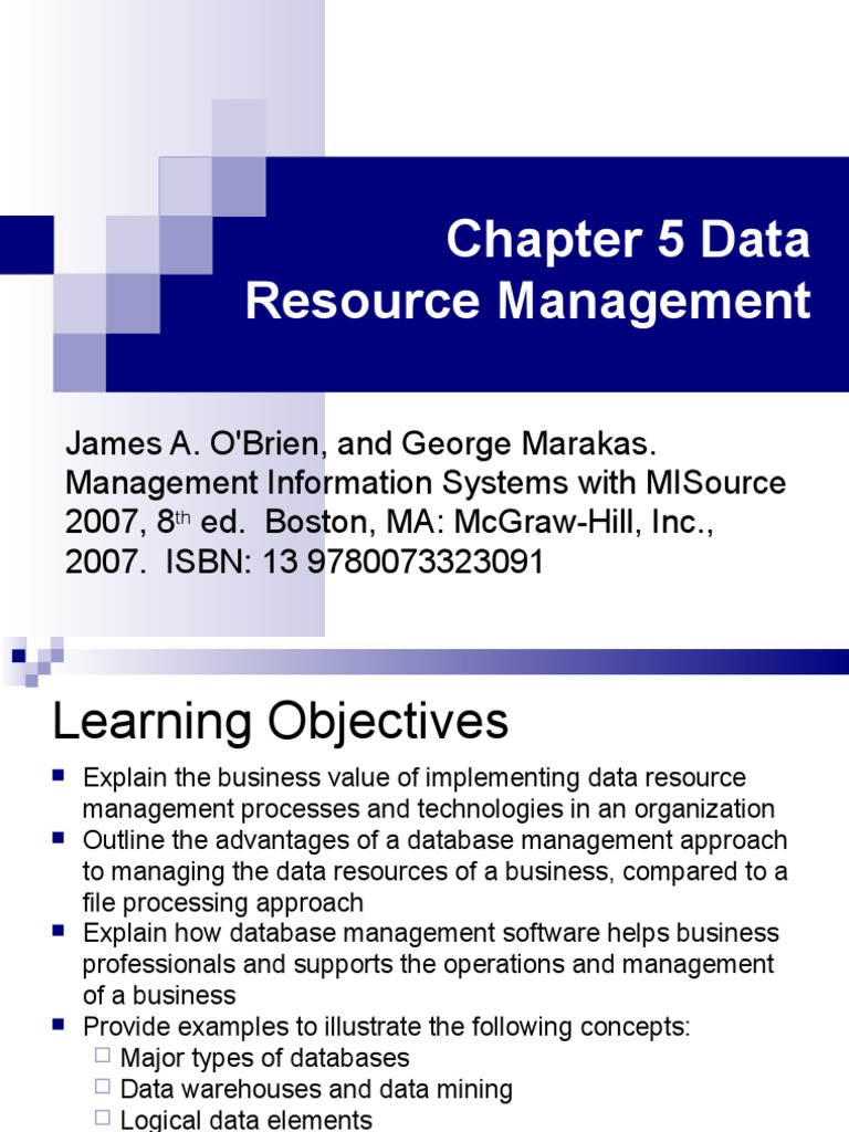 Data Resource Management | PDF | Databases | Data Warehouse