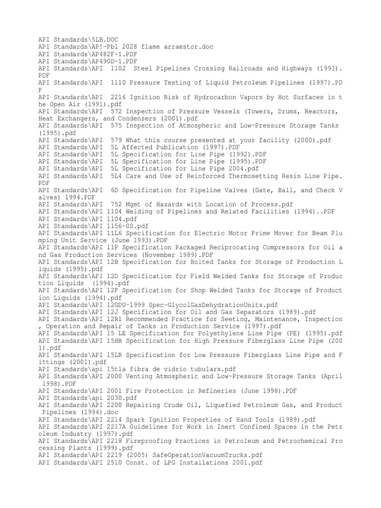 ASTM & API Standards | PDF | Pipeline Transport | Pipe (Fluid Conveyance)
