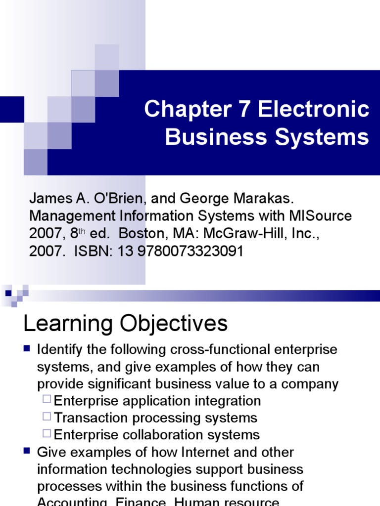 Electronic Business Systems Overview | PDF | Electronic Business ...