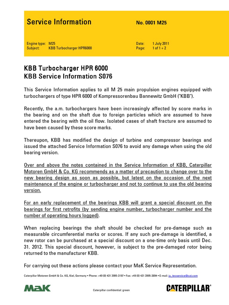 0001 - M25 - e KBB TC HPR6000 Modification | PDF | Bearing (Mechanical ...