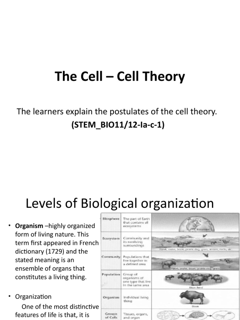 Cell Theory | PDF | Cell (Biology) | Organisms