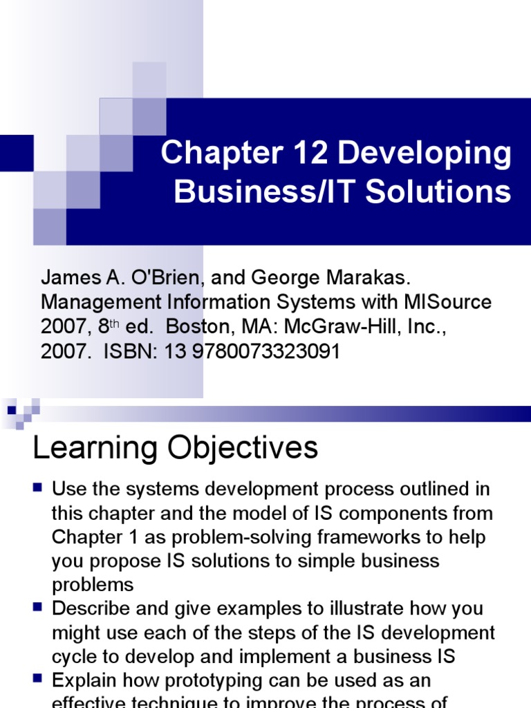 Developing Business/IT Solutions | PDF | Feasibility Study | Software Prototyping