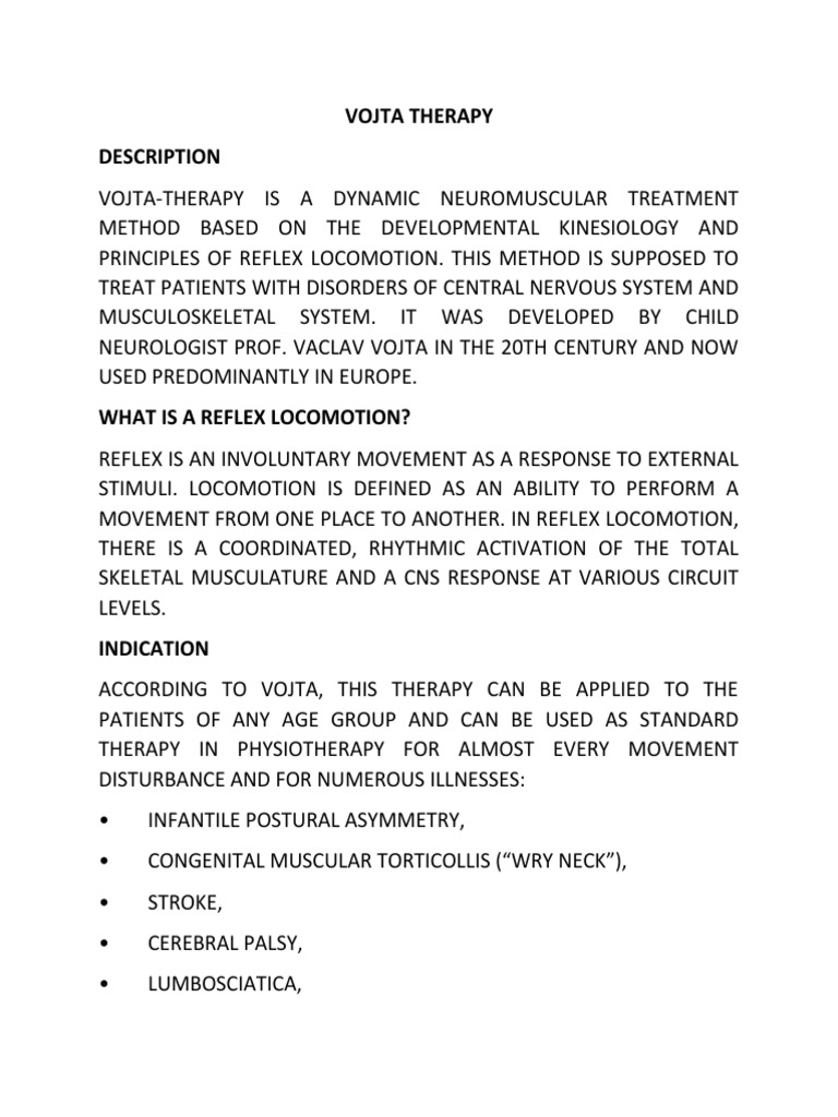 Vojta Therapy | PDF | Nervous System | Clinical Medicine