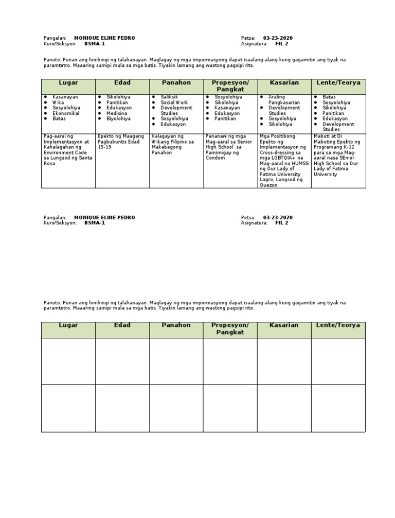 Activity Pagpili NG Paksa 2 | PDF