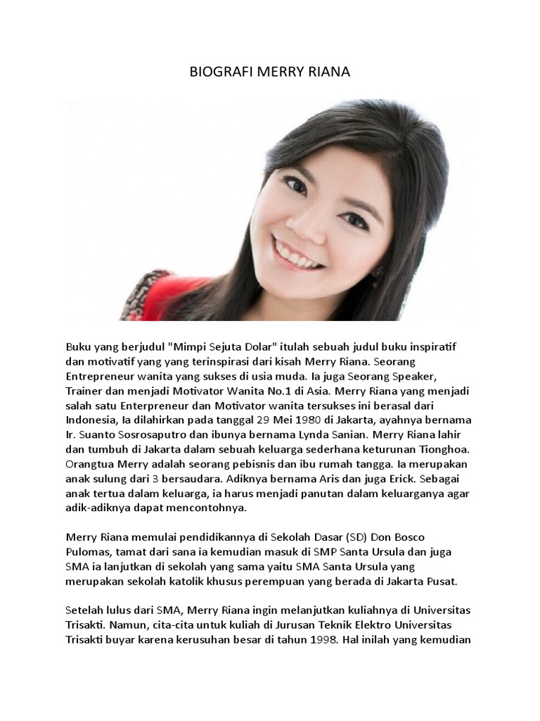 Biografi Inspiratif Merry Riana | PDF | Pengembangan Diri