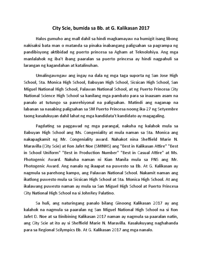 BALITA (Bb. Kalikasan) | PDF