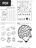 Actividades para aprender la vocal e | PDF