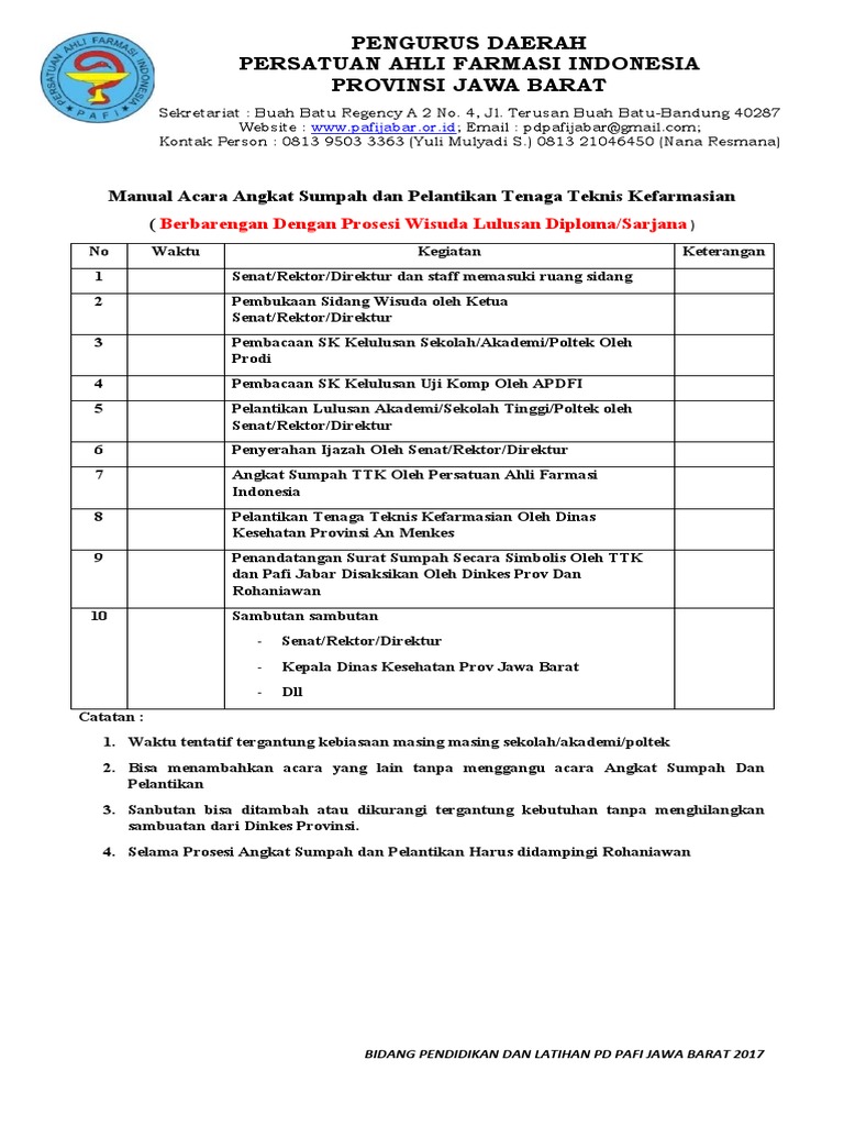 Naskah Sumpah, Kata Pelantikan, Manual Acara | PDF