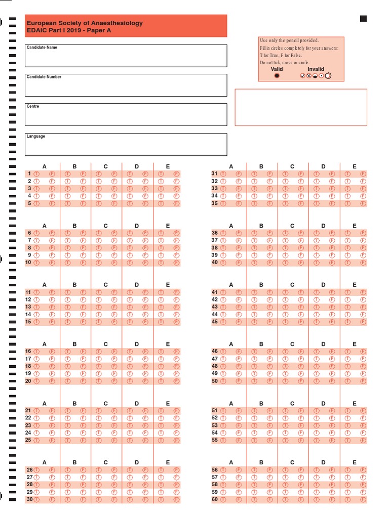 Answer Sheet - EDAIC Part I - 2019 | PDF | Logic | Teaching Mathematics