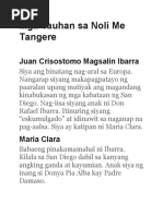 Noli Me Tangere Tauhan at Kanilang Mga Katangian | PDF
