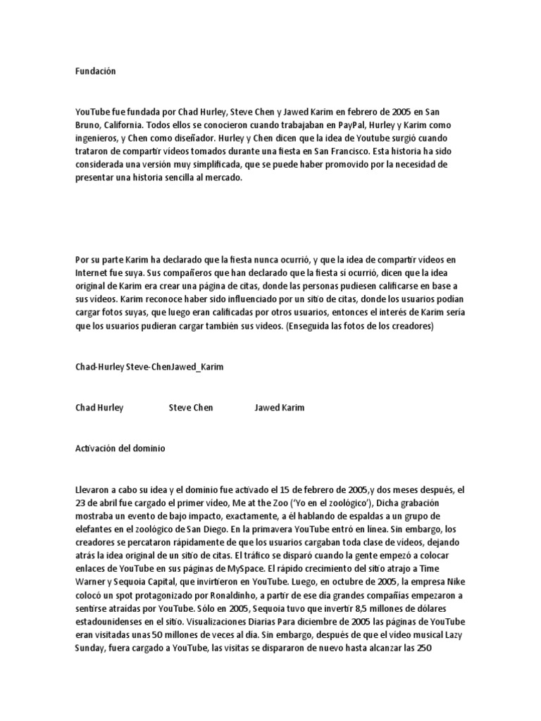 Biografia de YouTube | PDF | Youtube | Internet