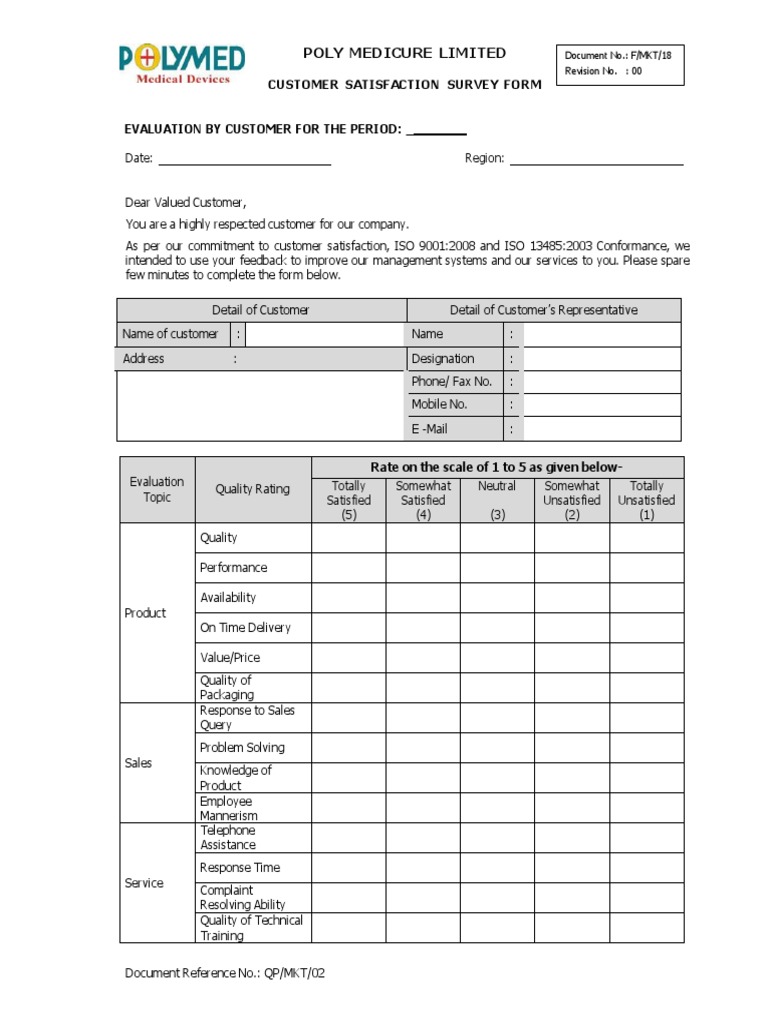 Customer Satisfaction Form PDF | PDF | Customer Satisfaction | Economies