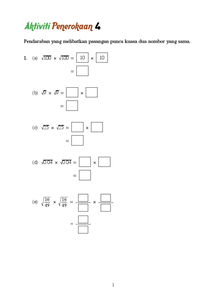 Pendaraban Punca Kuasa Dua | PDF