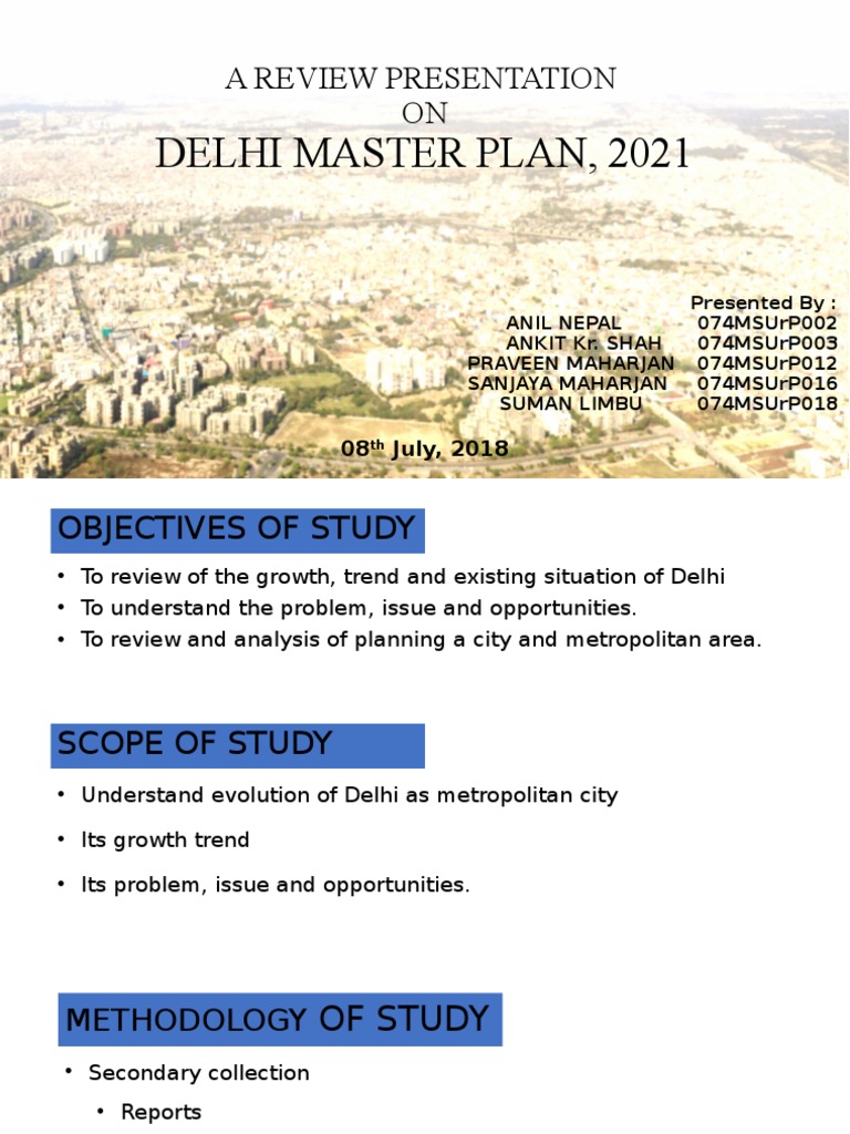 Delhi Master Plan 2021 | PDF | Economies