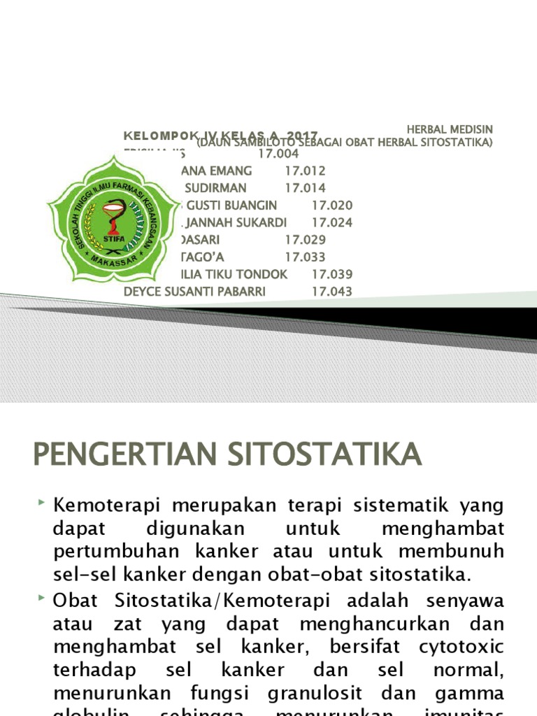 Sitostatika (Daun Sambiloto) | PDF
