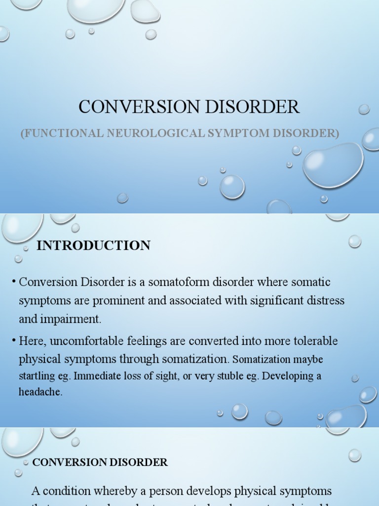 Conversion Disorder | PDF | Mental Disorder | Diagnostic And ...