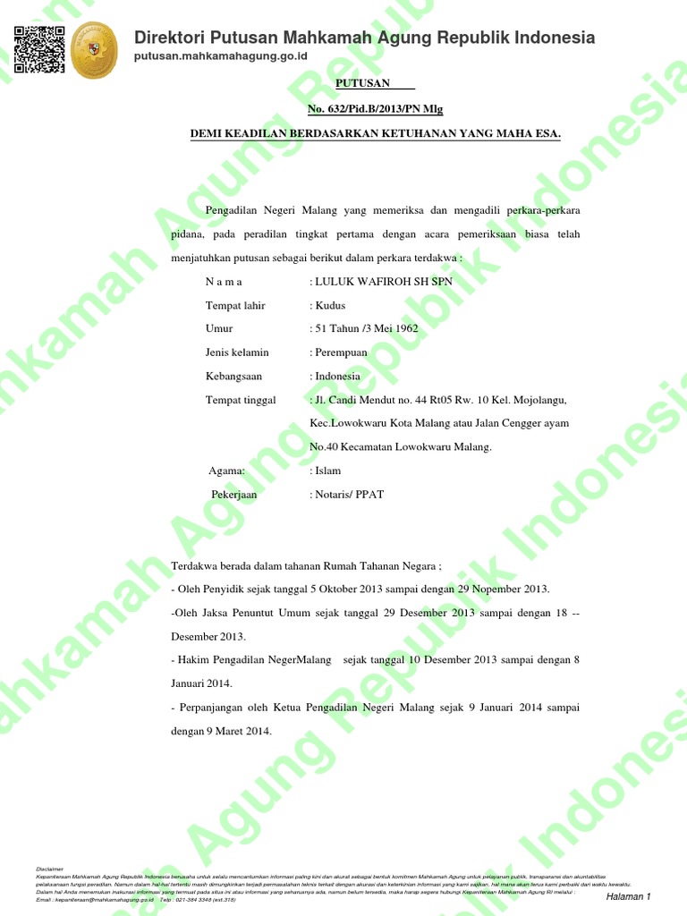Putusan 632 Pid.b 2013 PN MLG 20200402 | PDF