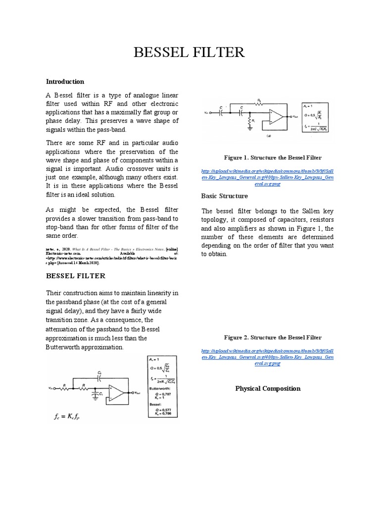 Understanding Bessel Filters in Electronics | PDF | Electronic Filter ...