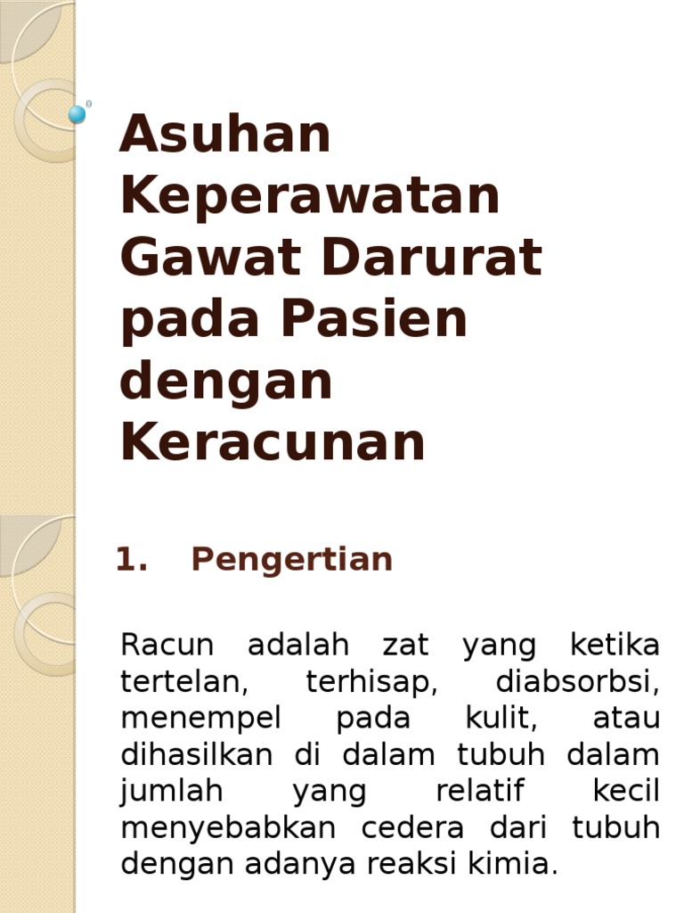 Asuhan Keperawatan Gawat Darurat Keracunan | PDF | Kesehatan Holistik