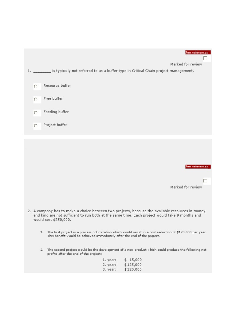 See References PMP Question | PDF | Project Management | Standard Deviation