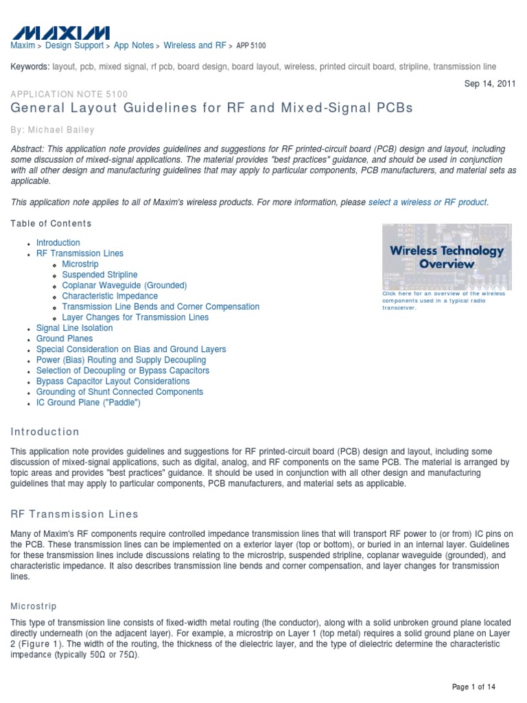 Guidelines For RF PCB Layout 1317765607 | PDF | Capacitor ...